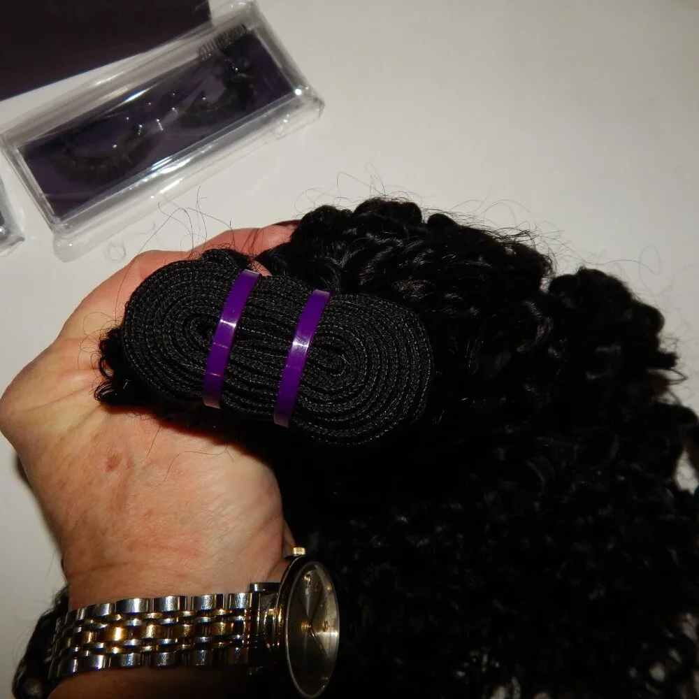 Luvme | Hair | Luvme 6 Black Burmese Curly 10 Human Hair Weft Clip ...